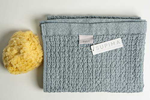 Nutrl Home by Ravel Waffle Weave Hand Towel - 100% Supima Cotton (Blue, 30 x 20 Inch) Premium Luxury Hand Finger Towels