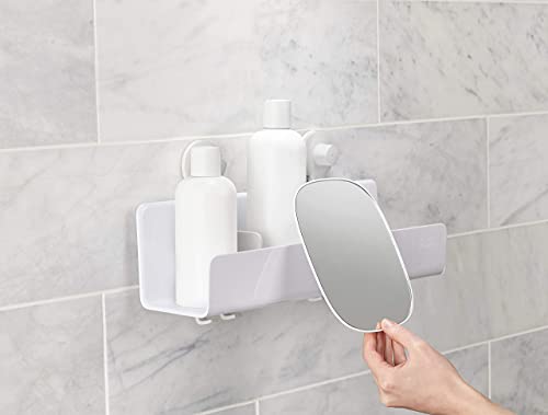 Joseph Joseph EasyStore Shower Caddy with Adjustable Mirror, Large, White