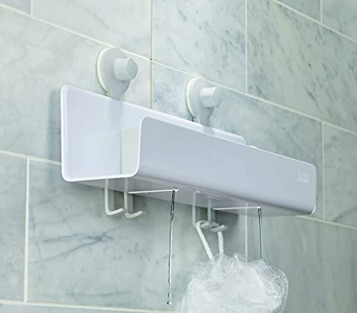 Joseph Joseph EasyStore Shower Caddy with Adjustable Mirror, Large, White