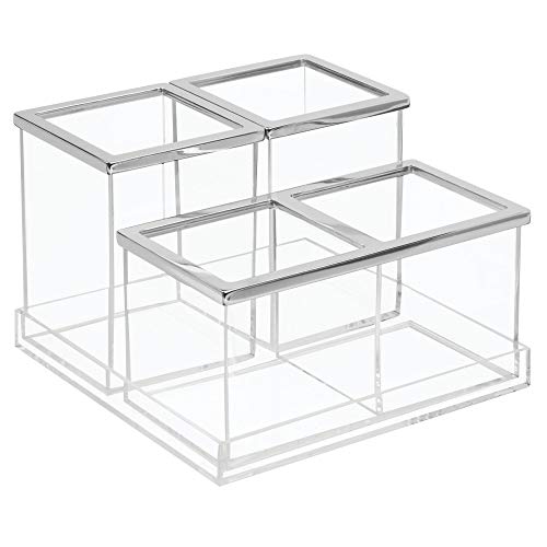 iDesign Clarity BPA-Free Plastic Customizable 4-Piece Organizer, 6.5" x 6.5" x 4.53"