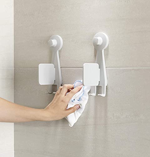 Joseph Joseph EasyStore Shower Caddy with Adjustable Mirror, Large, White