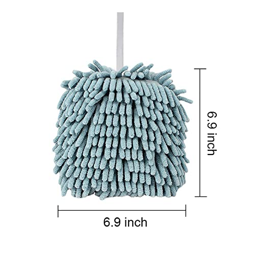 Emivery 6pcs Absorbent Chenille Hand Towel Fluffy Ball Towels with Hanging Loop Bathroom Microfiber Quick Drying Towels