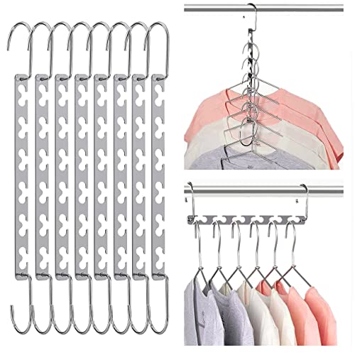 RAbrand Metal Magic Hangers Clothes Hangers Closet Space Saving Hanger Wardrobe Clothing Hanger Organizer Cascading Hangers Stainless Steel Hangers Updated Hook Design