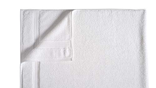 Amazon Commercial Cotton Bath Towel Set - Pack of 6, 27 x 54 Inches, 650 GSM, White