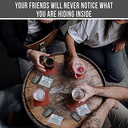 Sneaky Booze Stash Car Key Fob Remote Diversion Safe: Smell/Odor Proof Bag Discrete Portable Storage Container To Hide Pills Jewelry or Valuables Secret Hidden Travel Can Or Home Security 1 Pack