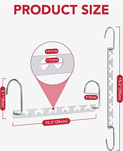 RAbrand Metal Magic Hangers Clothes Hangers Closet Space Saving Hanger Wardrobe Clothing Hanger Organizer Cascading Hangers Stainless Steel Hangers Updated Hook Design