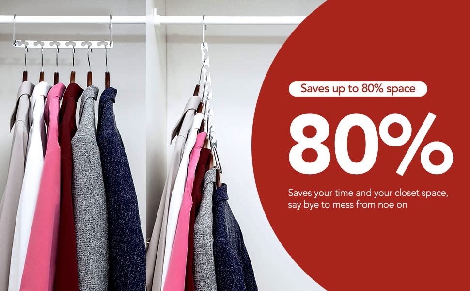 RAbrand Metal Magic Hangers Clothes Hangers Closet Space Saving Hanger Wardrobe Clothing Hanger Organizer Cascading Hangers Stainless Steel Hangers Updated Hook Design