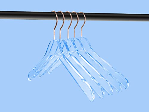 Acrylic Hangers (Rose Gold) Boutique Hangers Premium Clear Lucite Plexiglass Clothes Hangers