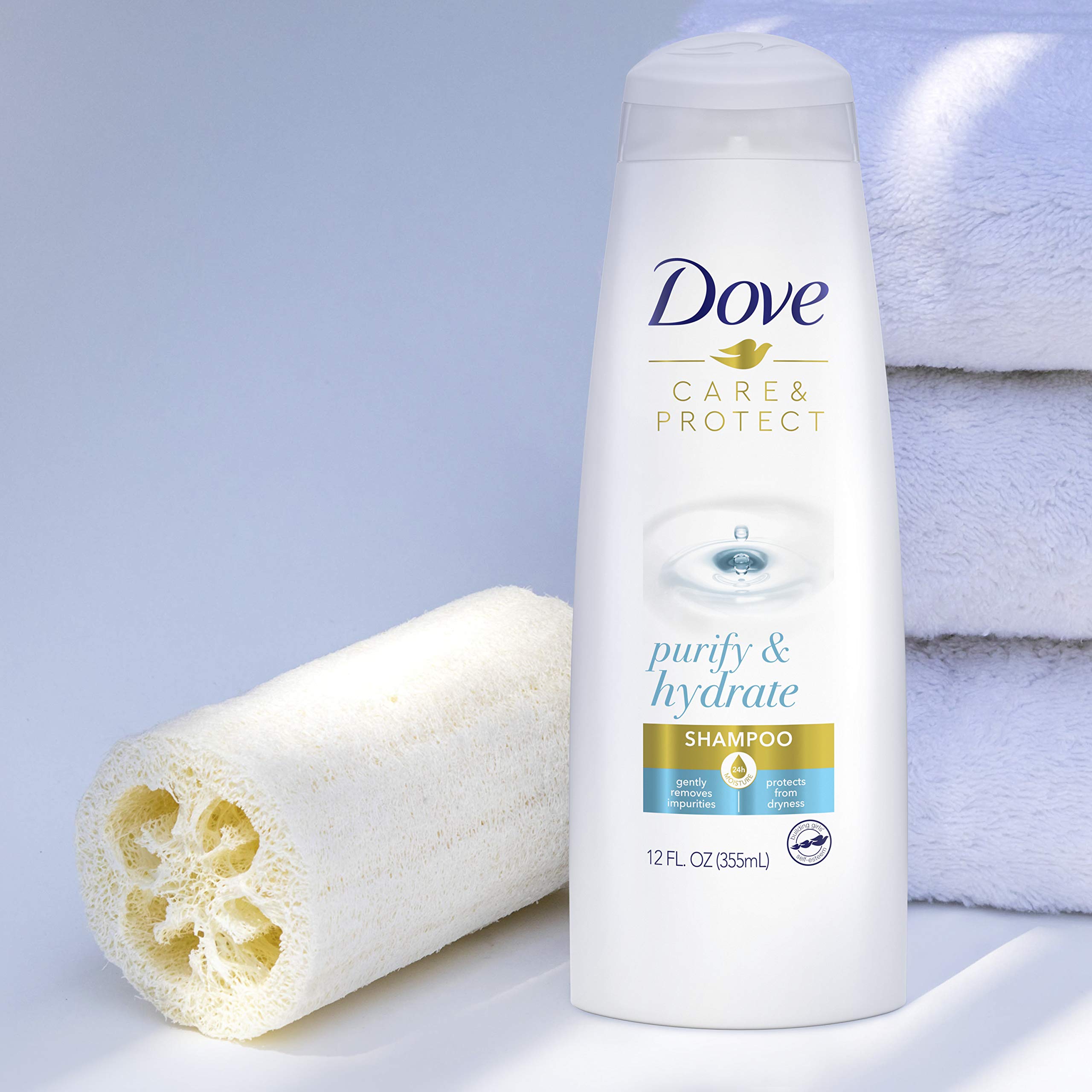 Dove Care & Protect Shampoo for Dry Hair Purify & Hydrate Hair for Dryness Protection 12 oz