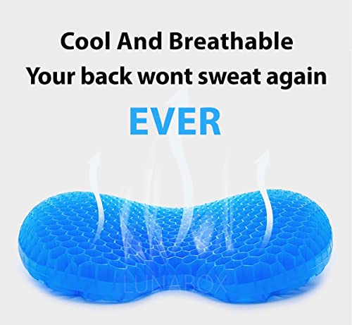 LunaBox Dense Lumbar Pillow - Ergonomic Patented Multi-Region Back Support for Lower Back Pain Tailbone Relief, Lumbar Support Cushion w/Strap for Home, Office Chair and Sofa - Black
