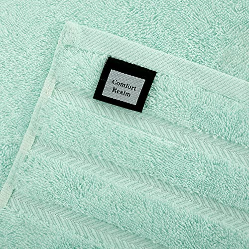 Comfort Realm Ultra Soft Towel Set, Combed Cotton 600 GSM 100 Percent Cotton (Mint, 2 Bath Sheet)