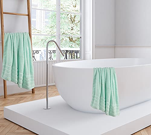 Comfort Realm Ultra Soft Towel Set, Combed Cotton 600 GSM 100 Percent Cotton (Mint, 2 Bath Sheet)