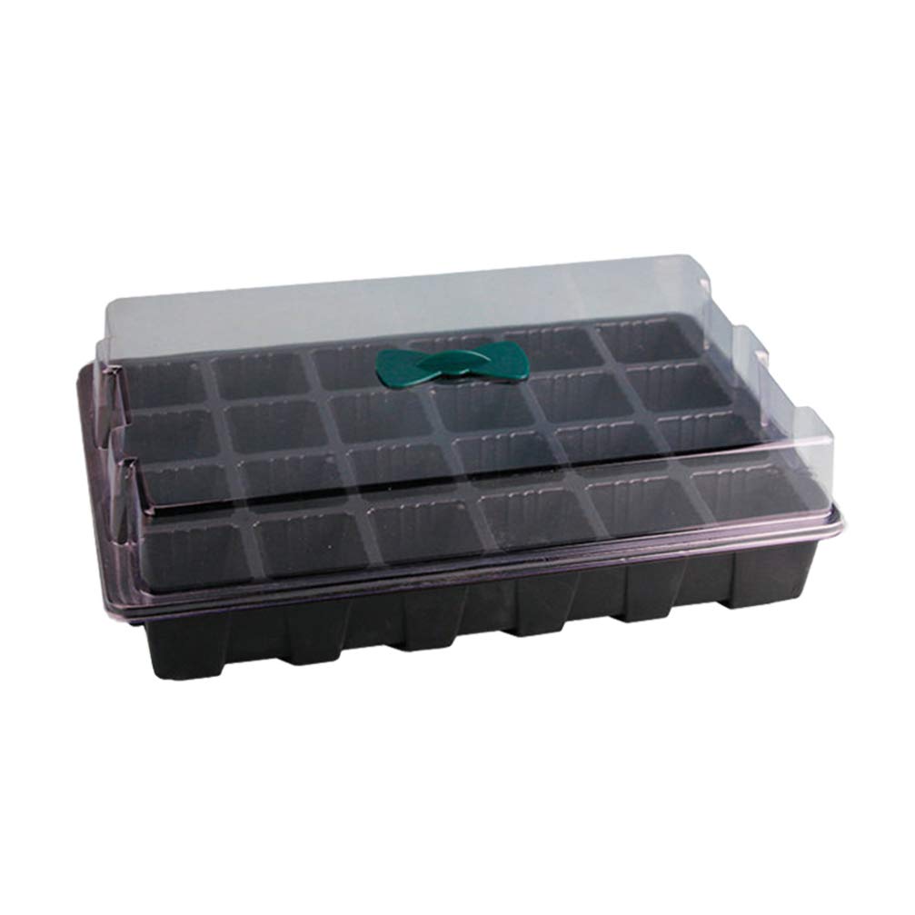 Happyyami 4 Sets 24 Plug Plant Trays Tray Kits Propagation Tray Germination Dome Germination Trays Supplies Starter pots Pot Trays Micro Greens Plant Germination Tray Organic Planter