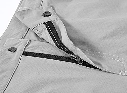 TBMPOY Men's Hiking Cargo Shorts 9" Lightweight Water Resistant Quick Dry Travel Shorts with 6 Pockets for Outddor Golf Camping Light Grey 40