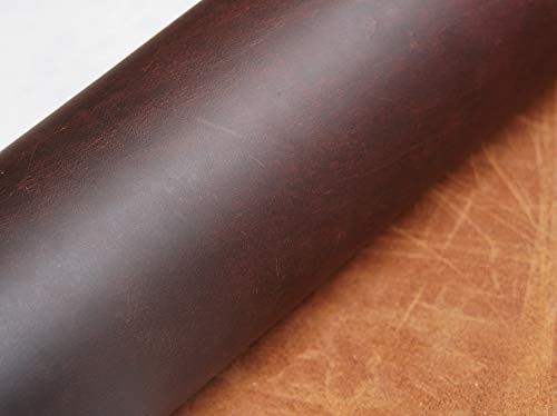 Tooling Leather Square 3.6mm-4.0mm (9-10oz) Thick Finished Full Grain Cow Hide Leather Crafts Tooling Sewing Hobby Workshop Crafting Leather Heavy Weight (Rust Red, 6"x12")