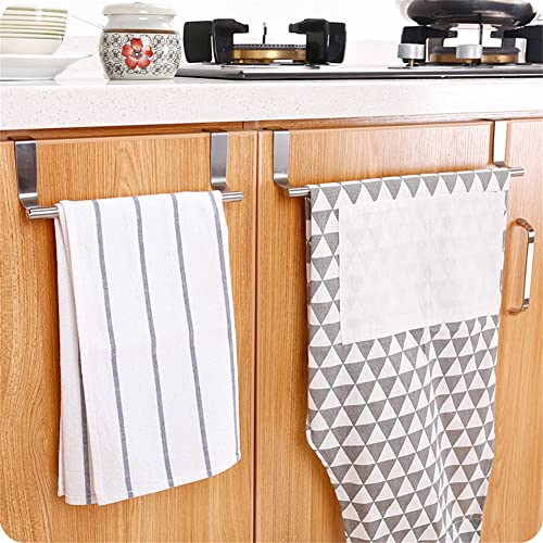 Stainless Steel Towel Rack Bathroom Towel Holder Stand Kitchen Cabinet Door Hanging Organizer Shelf Wall Mounted Towels Bar (1pcs)