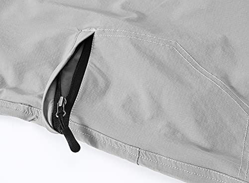 TBMPOY Men's Hiking Cargo Shorts 9" Lightweight Water Resistant Quick Dry Travel Shorts with 6 Pockets for Outddor Golf Camping Light Grey 40