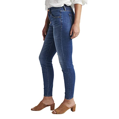 JAG Jeans Women's Cecilia Mid Rise Skinny Jeans, Thorne Blue EDB316, 4 Short