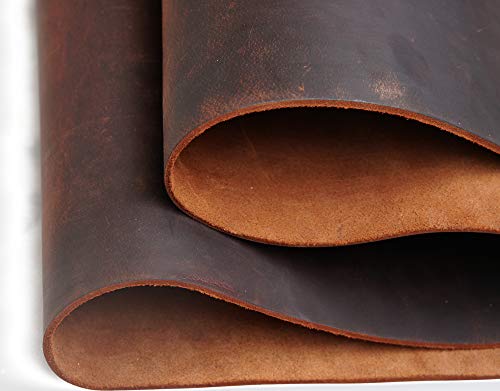 Tooling Leather Square 3.6mm-4.0mm (9-10oz) Thick Finished Full Grain Cow Hide Leather Crafts Tooling Sewing Hobby Workshop Crafting Leather Heavy Weight (Rust Red, 6"x12")