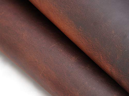 Tooling Leather Square 3.6mm-4.0mm (9-10oz) Thick Finished Full Grain Cow Hide Leather Crafts Tooling Sewing Hobby Workshop Crafting Leather Heavy Weight (Rust Red, 6"x12")