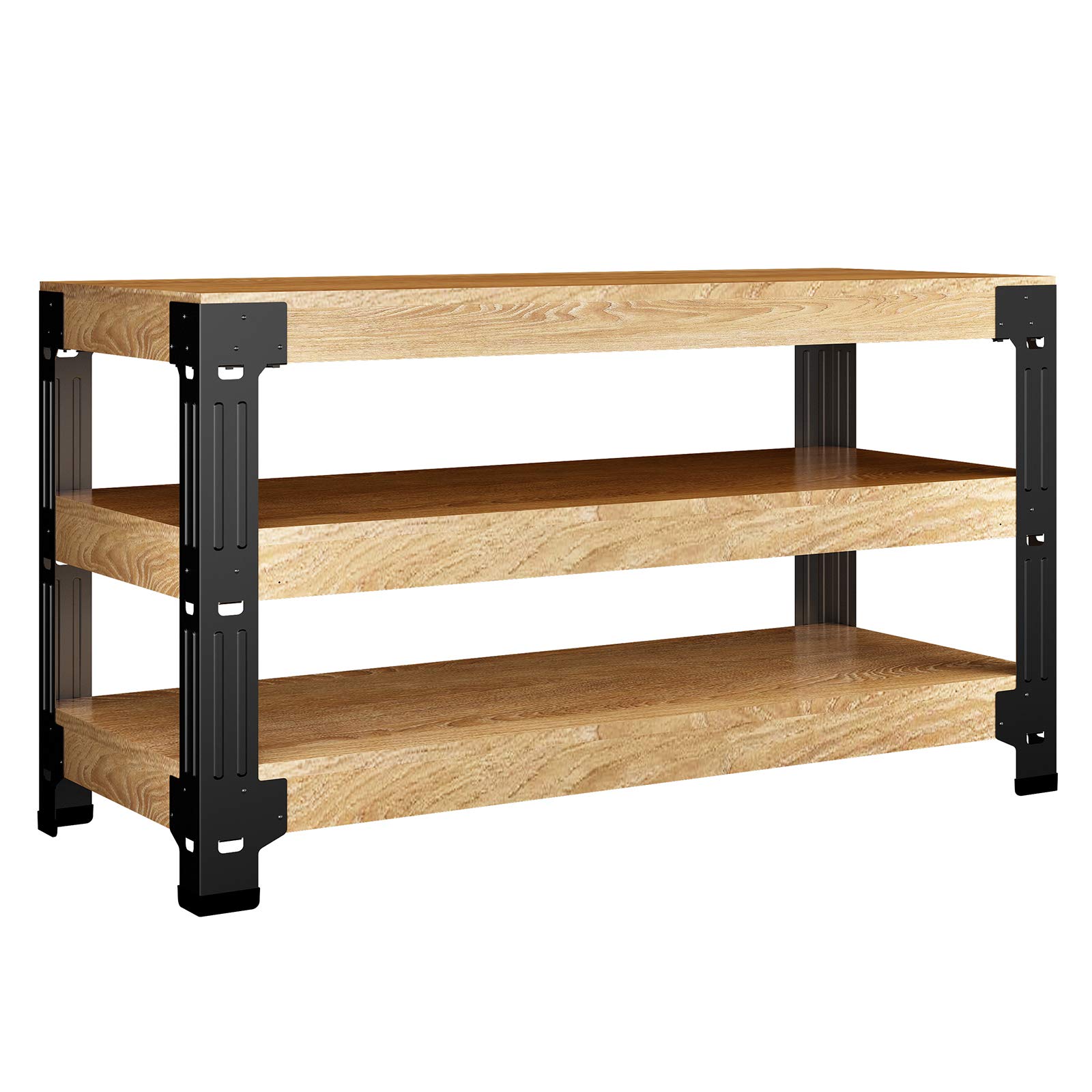 FLEXIMOUNTS Universal Steel Work Bench Leg Kit, Garage Storage Shelving Frame Workbench Customizable in Sizes and Colors, Maximum 96" Length, 48" Width, 35.4" Height, Black,Lumber Not Included