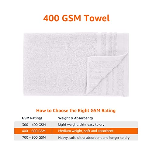Amazon Basics Cosmetic Friendly Hand Towel - 8-Pack, Scenic Snow