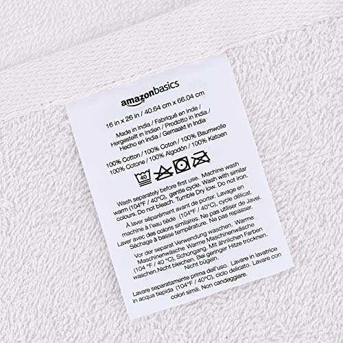 Amazon Basics Cosmetic Friendly Hand Towel - 8-Pack, Scenic Snow