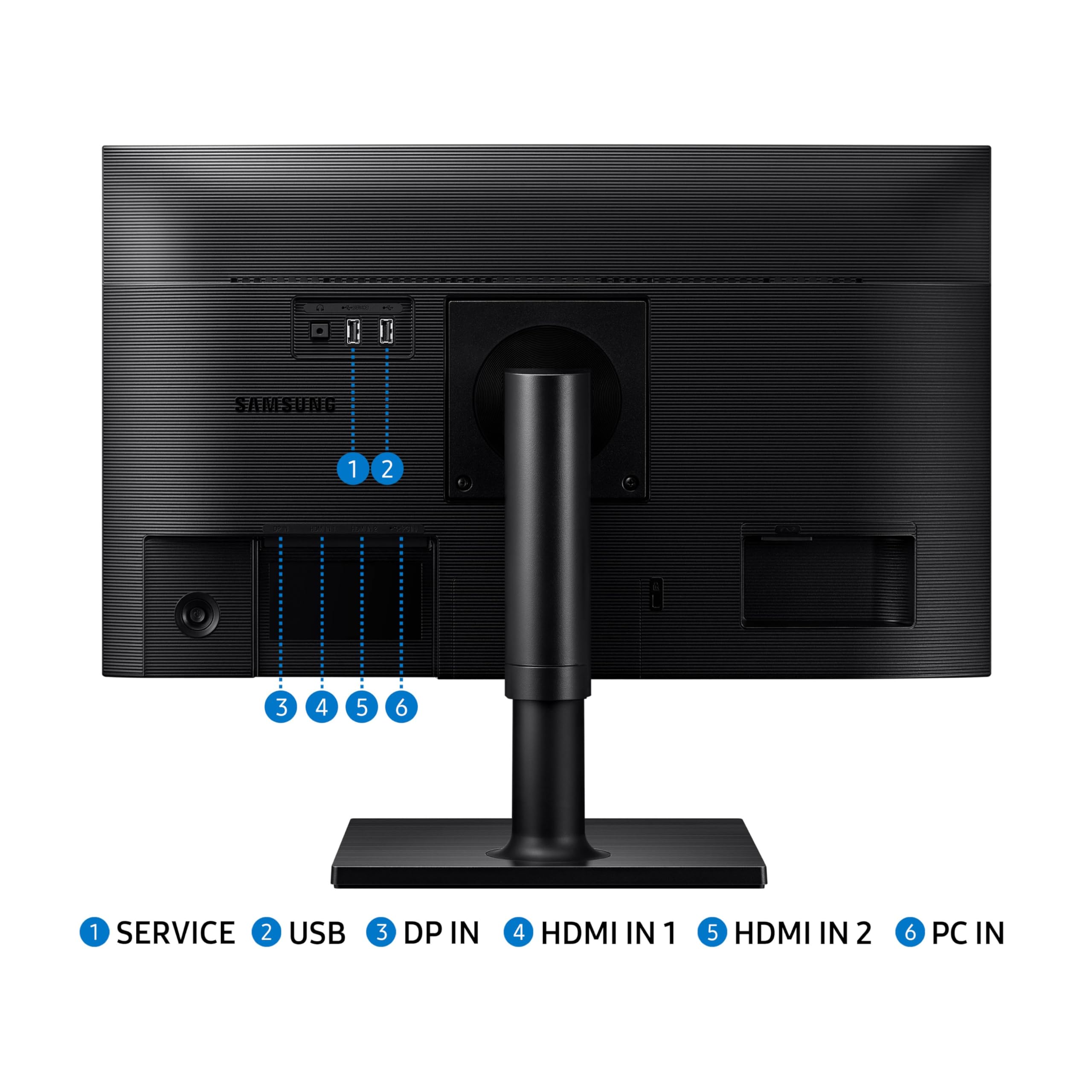 SAMSUNG FT45 Series 24-Inch FHD 1080p Computer Monitor, 75Hz, IPS Panel, HDMI, DisplayPort, USB Hub, Height Adjustable Stand, 3 Yr WRNTY (LF24T454FQNXGO),Black