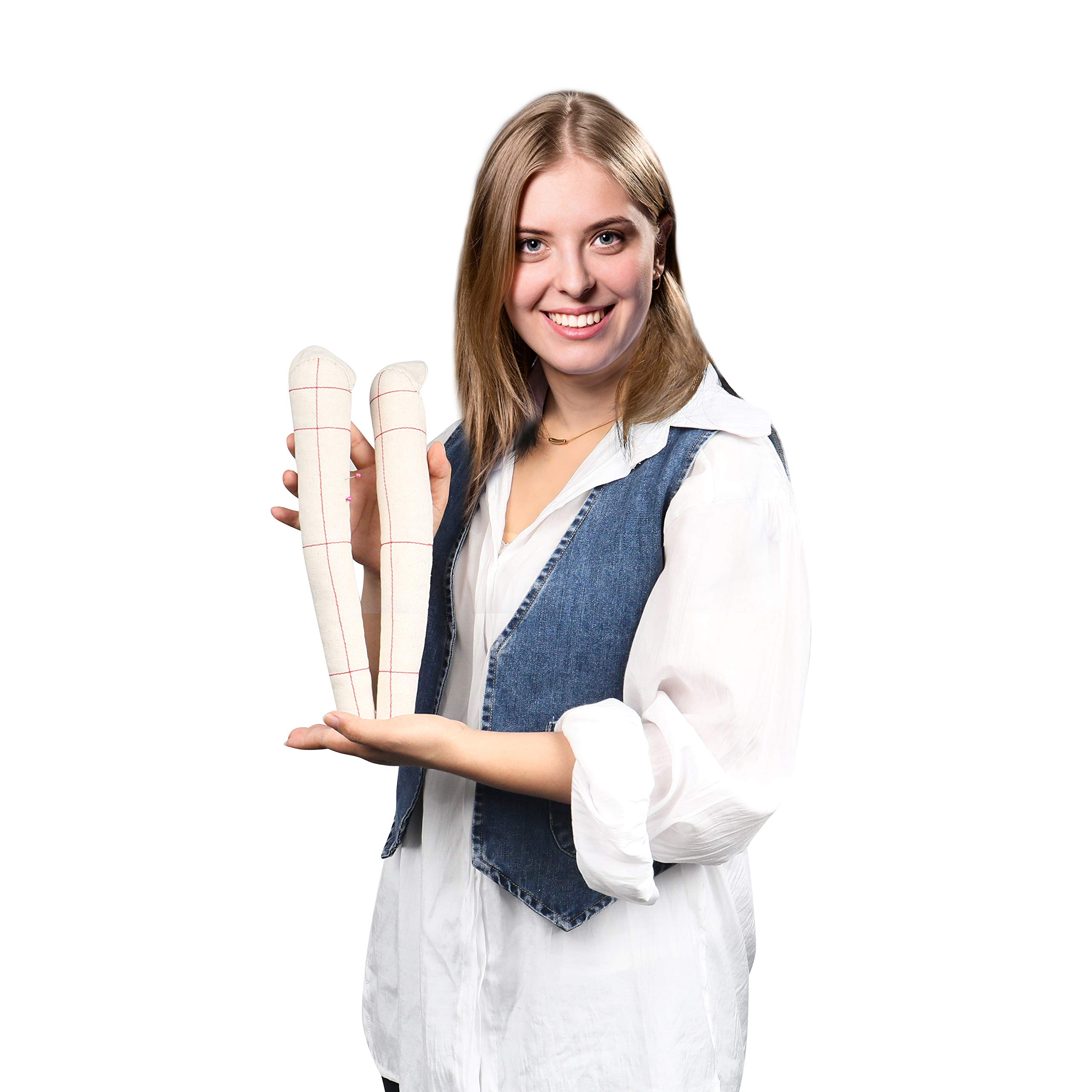 DE-LIANG Half Scale Dress Form 1/2 Soft arms for Sewing, Female Dress Form 1:2 Cotton Fabric Fully pinnable (NOT Adult Size 30cm ) Sewing arm Long Sleeve Draping Mannequin Hand, 1 Pair