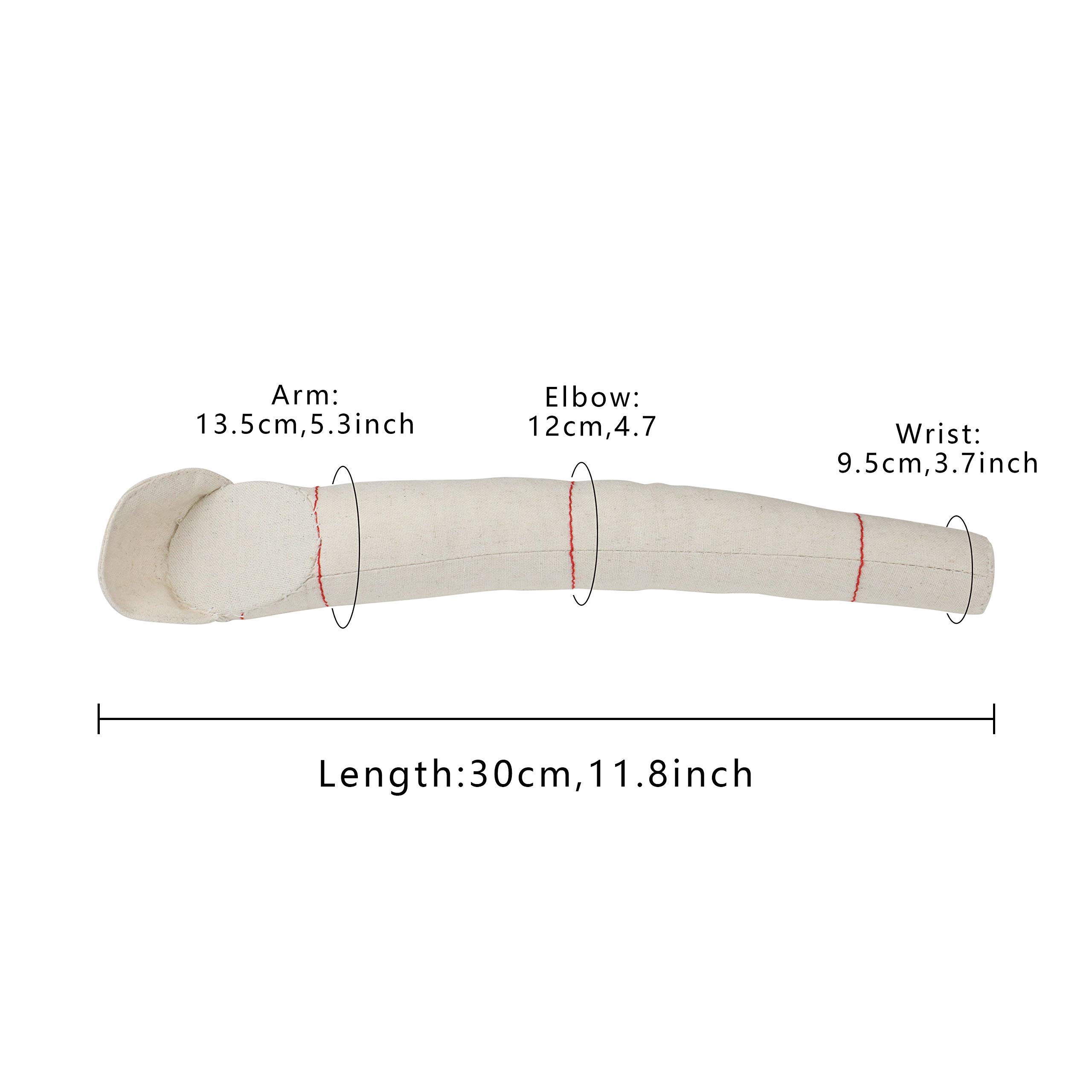 DE-LIANG Half Scale Dress Form 1/2 Soft arms for Sewing, Female Dress Form 1:2 Cotton Fabric Fully pinnable (NOT Adult Size 30cm ) Sewing arm Long Sleeve Draping Mannequin Hand, 1 Pair