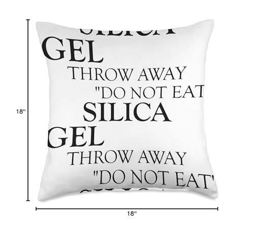 DESICCANT SILICA GEL DO NOT EAT THROW AWAY BLACK Throw Pillow
