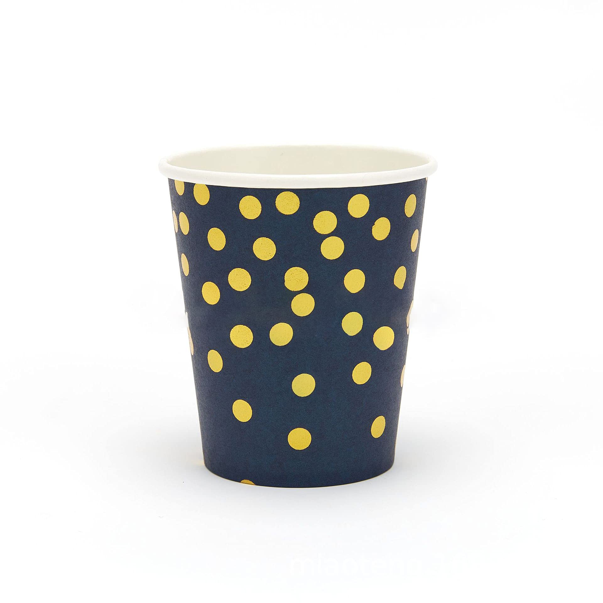 DGVR Blue and Gold Party Supplies Disposable Party Dinnerware Set 125PCS Dark Blue Paper Plates Napkins Cups Serve 25 for Graduation Birthday Party Wedding