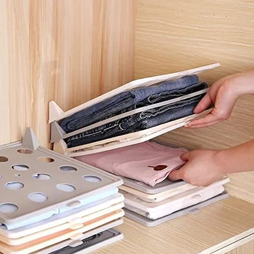 ZWMBYN 10Layer Clothes Organizer Tray, T-Shirt Folding Board, Closet Organizers Board Wardrobe Shelf Dividers Closet Organizers for Pants Clothes