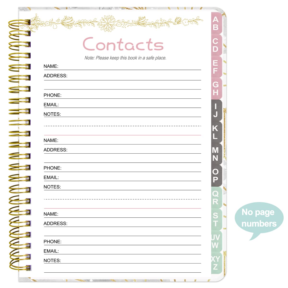 ceiba tree Address Book With Alphabetical Tabs (96 Pages) Password Book (24 Pages) Password Keeper Organizer Notebook Journal 8.25" X 6 "