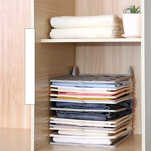 ZWMBYN 10Layer Clothes Organizer Tray, T-Shirt Folding Board, Closet Organizers Board Wardrobe Shelf Dividers Closet Organizers for Pants Clothes