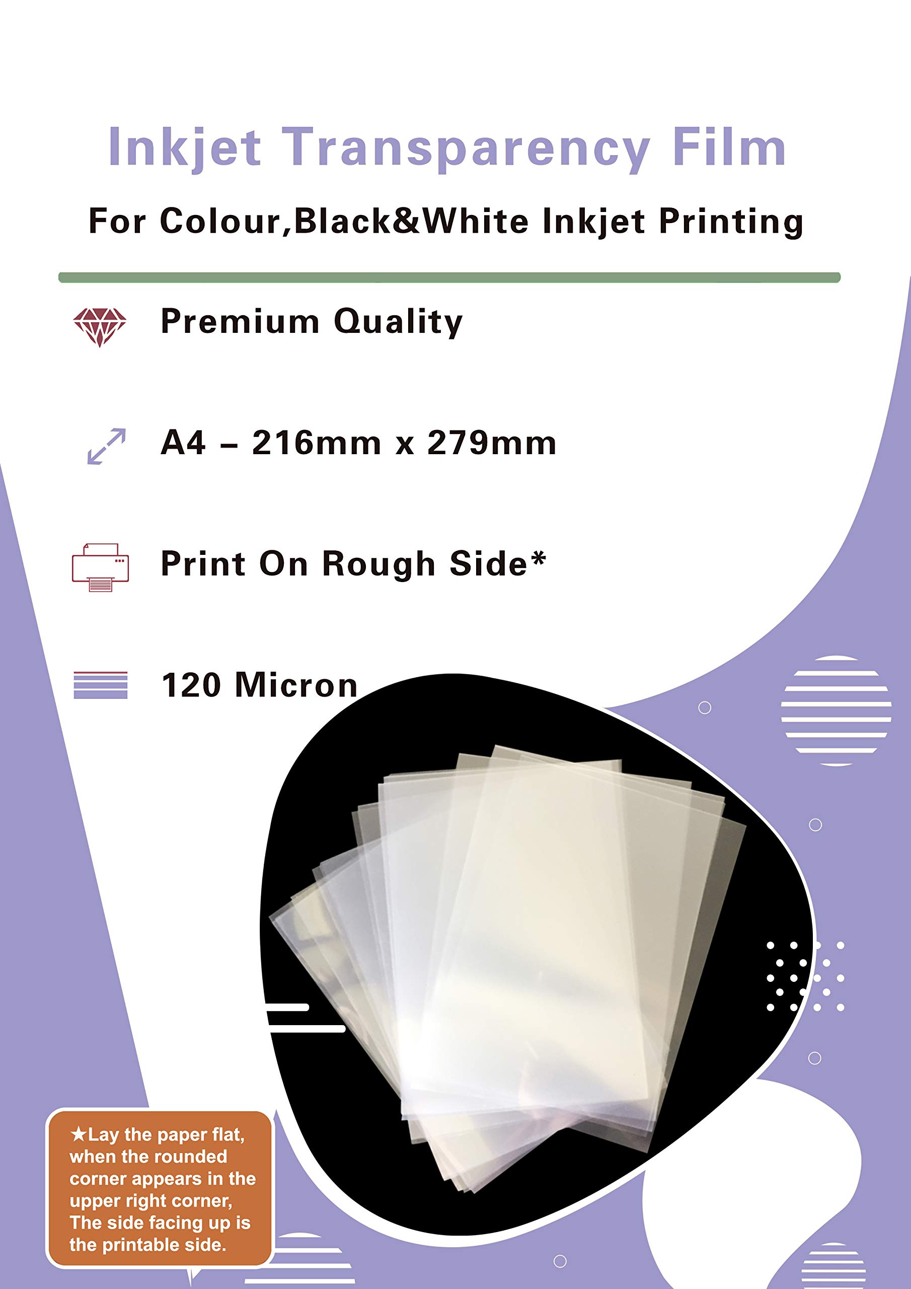 30 Sheets 8.5 x 11 Inches Clear Transparency Film For Inkjet Printers Silk Screen Printing Overhead Projector Film