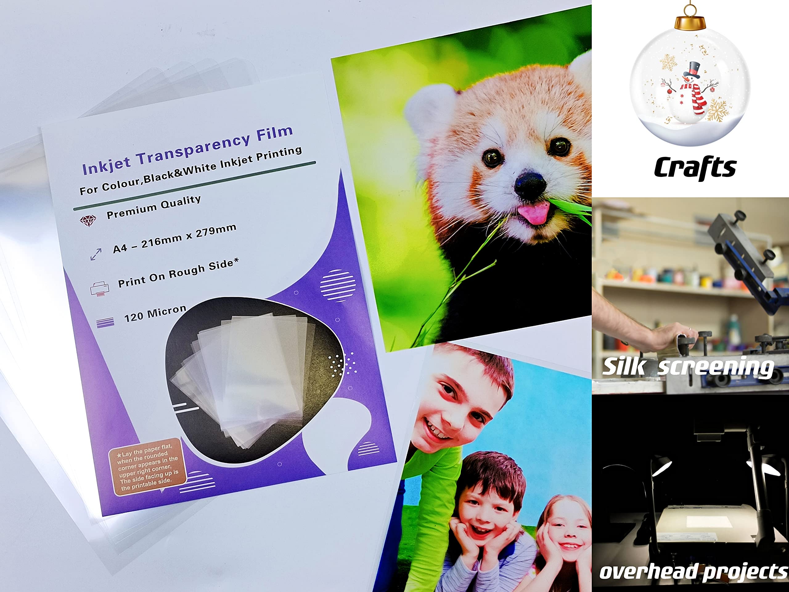 30 Sheets 8.5 x 11 Inches Clear Transparency Film For Inkjet Printers Silk Screen Printing Overhead Projector Film