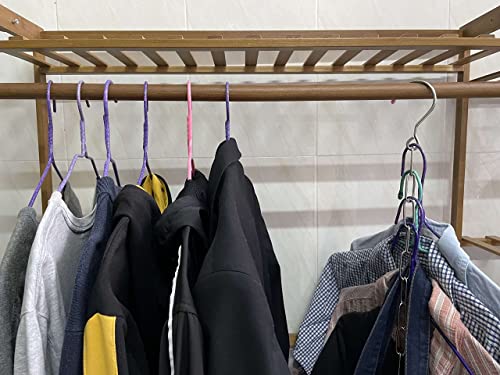 HAIZLUOP Metal Clothes Hanger - T Shirt Hangers - Closet Hangers Space Saver - 3 Pack - Silver