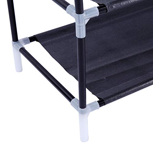 Deuxff Shoe Rack,100cm Ultra Large Capacity Storage Storage Organizer,Metal Frame, Non-Woven Fabric, for Living Room, Hallway (Black, 5-Tier)
