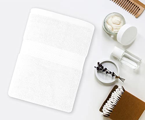 Avalon Bath Towels for Bathroom 100% Cotton White Bathroom Towels Pack of 6 (22x44 inches) - Quick Drying Bath Towels Set Small, Light Weight & Absorbent Perfect Gym & Pool Towel Set