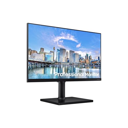 SAMSUNG FT45 Series 24-Inch FHD 1080p Computer Monitor, 75Hz, IPS Panel, HDMI, DisplayPort, USB Hub, Height Adjustable Stand, 3 Yr WRNTY (LF24T454FQNXGO),Black