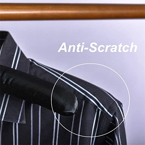 WODMB Practical 15 Inch Large Satin Padded Hangers,Silk Hangers for Wedding Dress Clothes(Black,5 Pack)