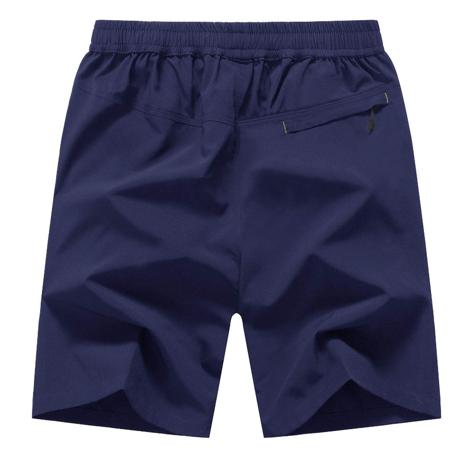 Rdruko Men's Outdoor Running Shorts Quick Dry Lightweight 7" Hiking Shorts with Zip Pockets(Navy, US XL)