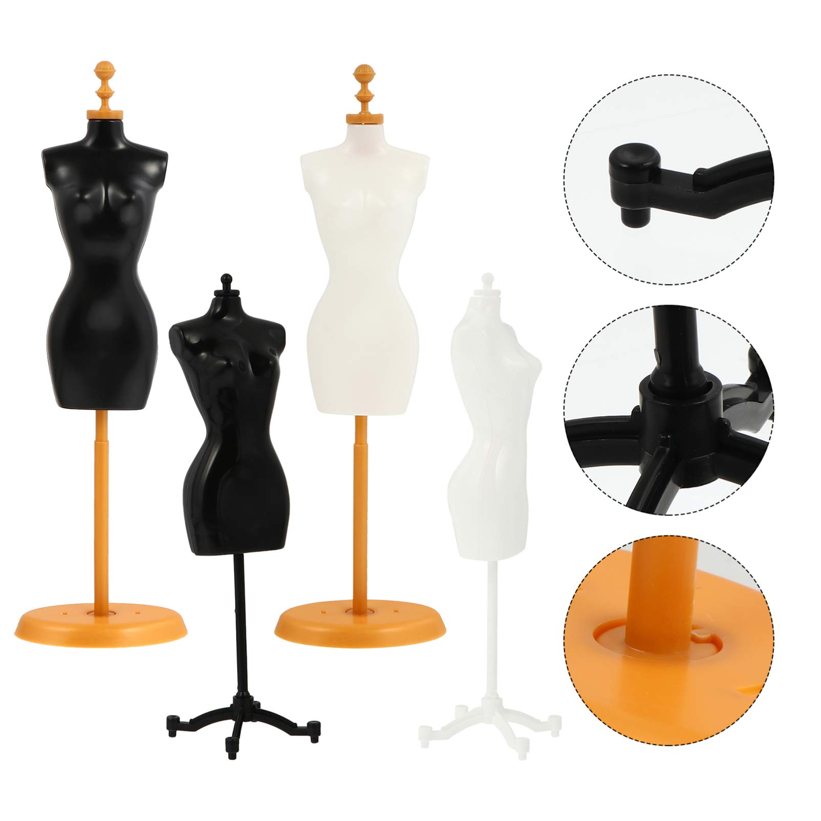 EXCEART 4pcs Doll Dress Form Mannequin Dress Form Mannequin Clothes Gown Female Dress Model Display Mannequin Body Display Holder Stand