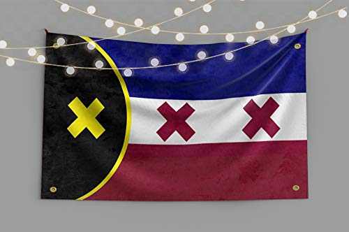 Lmanberg Flag Tapestry Dream SMP, L'manberg Flag 2x3 FT Double Stitched Polyester Flag with 4 Gronments