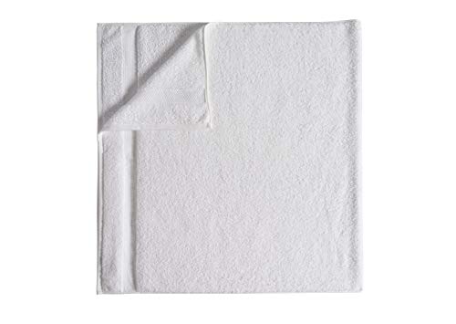 AmazonCommercial Premium 100% Cotton Bath Towel Set - Pack of 6, 27 x 54 Inches, 600 GSM, White