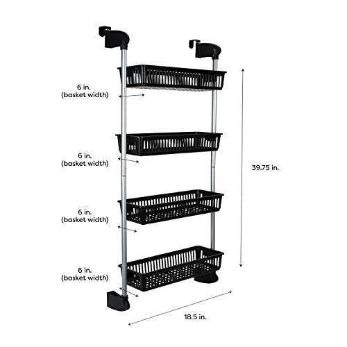 Organize It All Over The Door 4-Basket Hanging Storage Unit With Hooks
