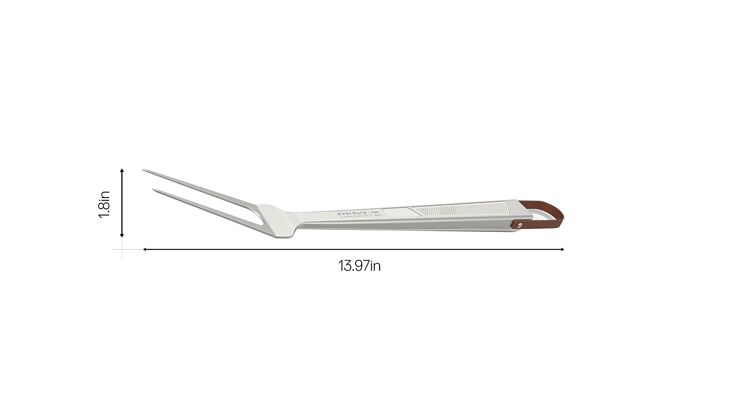 Everdure BBQ Tool Kit - 3 Pack, Brushed Stainless Steel Tongs, Spatula and Fork with Soft Grip Handles and Leather Straps, Barbeque Grill Accessories and Cooking Utensils Set