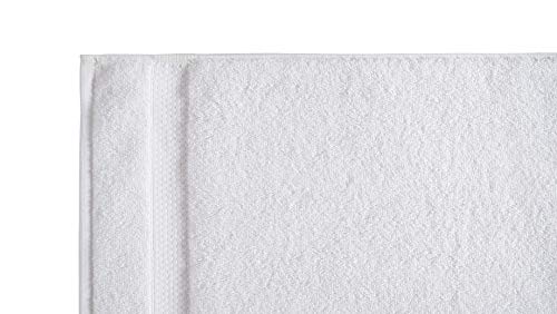 AmazonCommercial Premium 100% Cotton Bath Towel Set - Pack of 6, 27 x 54 Inches, 600 GSM, White