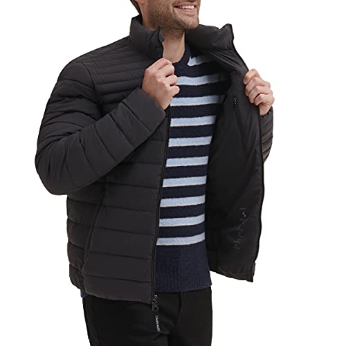 Calvin Klein Men's Classic Packable Down Jacket, Iron, Large